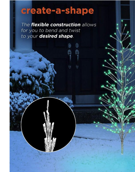 60 in. Tall Indoor/Outdoor Artificial Christmas Tree with LED Lights ...