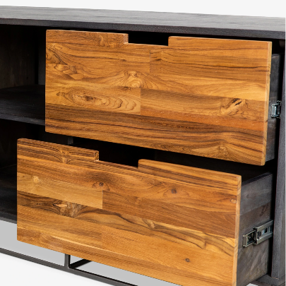 CB2 Congo 65” Wood Media Console TV Stand – Solid Mango & Teak Wood, I ...